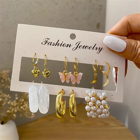 Набор сережек в винтажном стиле для женщин и девушек | AliExpress