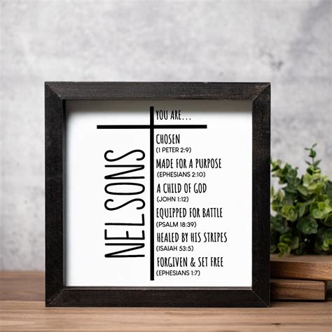 Personalized Christian Wood Sign Scripture Home Decor Religious T
