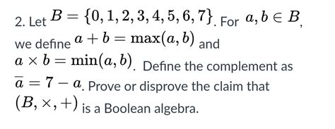 solved 2 let b {0 1 2 3 4 5 6 7} for a b∈b we define