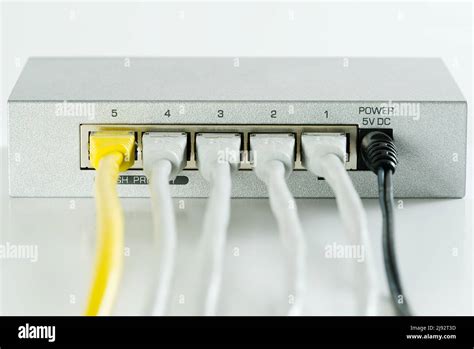 Small Router And Switch Tcp Ip Network Business Concept High Performance Gigabit Switch
