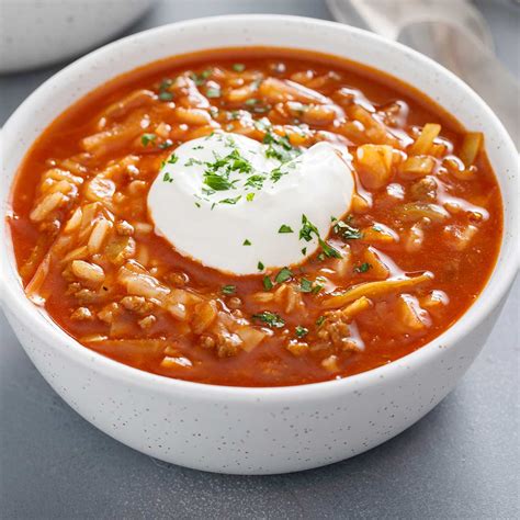 Cabbage Tomato Soup With Meat