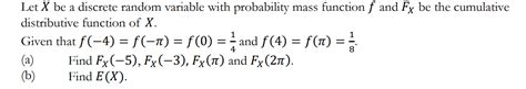 Solved Let X Be A Discrete Random Variable With Probability Chegg Com