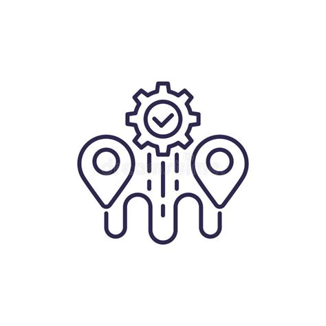 Logistics Optimization Line Icon On White Stock Vector Illustration Of Optimization Deliver