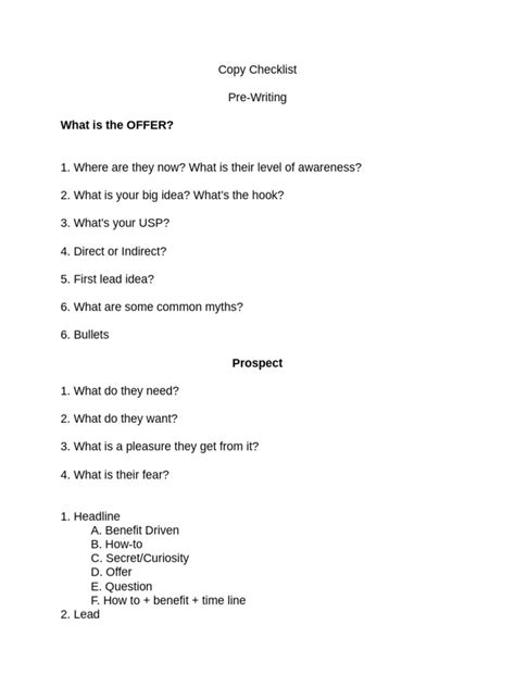 Copy Checklist Pdf