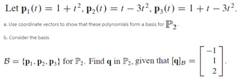 answered let p t 1 t² p2 t t 3t² … bartleby