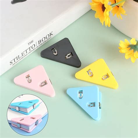 5 개몫 귀여운 플라스틱 책 종이 코너 클립 바인더 클립 데스크 스토리지 선반 Office 데스크탑 주최자 조직클립 Aliexpress