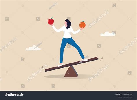 Comparison Decision Choose Alternative Choices Doubt Stock Vector