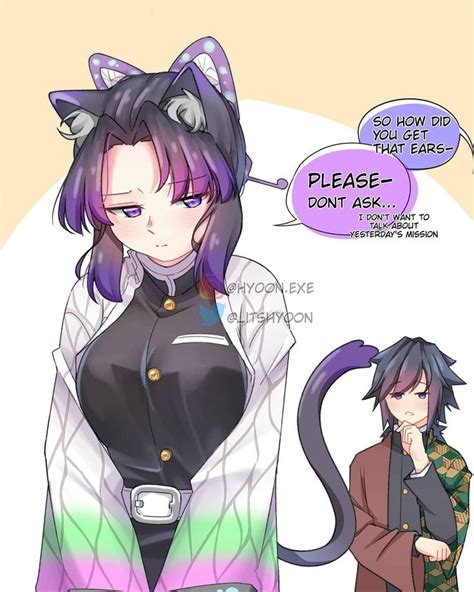 Kimetsu No Yaiba Comics And Doujinshis Pt Iv English Giyuu X Shinobu Kanao Cat 캐릭터