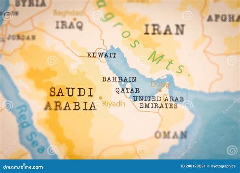 The Realistic Map Of Bahrain Stock Image Image Of Holiday World