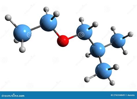 3d Image Of Isobutyl Ethyl Ether Skeletal Formula Stock Illustration