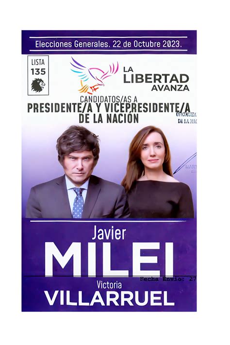 Esta Es La Boleta De Javier Milei En Las Elecciones 2023 A Presidente
