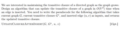 Solved We Are Interested In Maintaining The Transitive Chegg