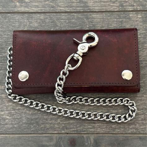 Leather Wallet Chain Etsy