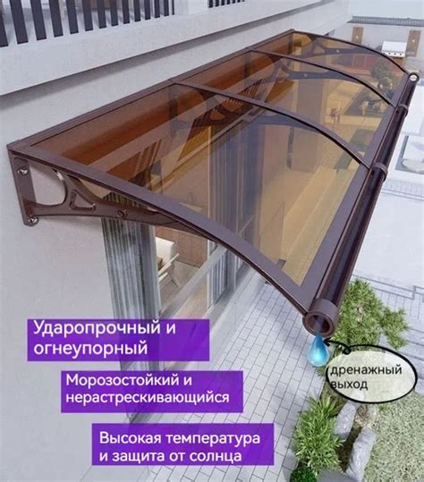 Характеристики навес над крыльцом Солнцезащитный козырек, защита от ...