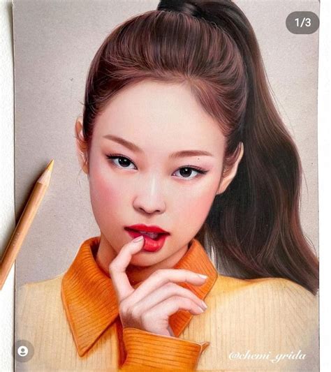 Artist Chemigrida Face Art Drawing Color Pencil Sketch Beauty Art