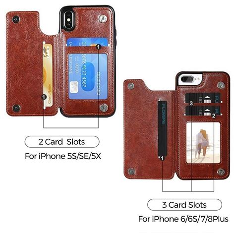 Leather Wallets Phone Case For Iphones With Card Slots