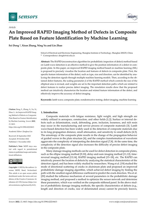 Pdf An Improved Rapid Imaging Method Of Defects In Composite Plate
