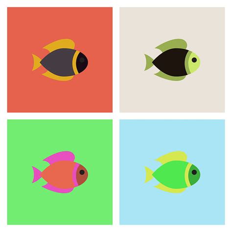 수족관 물고기 실루엣 재고 컬렉션 벡터 Ai Eps Uidownload