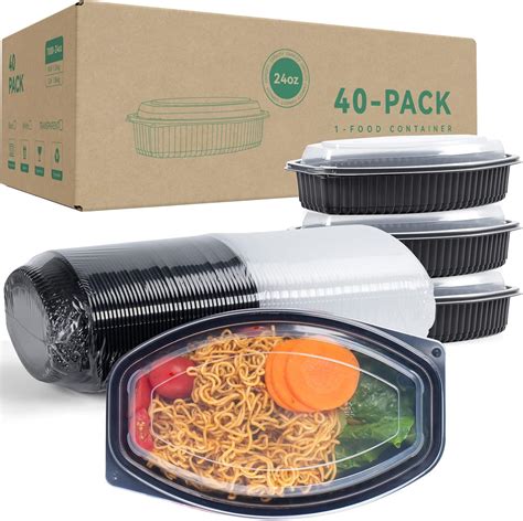 Yangrui To Go Containers 65 Pack 7 8 Inch Bpa Free Reusable Black Clamshell Food Containers 30