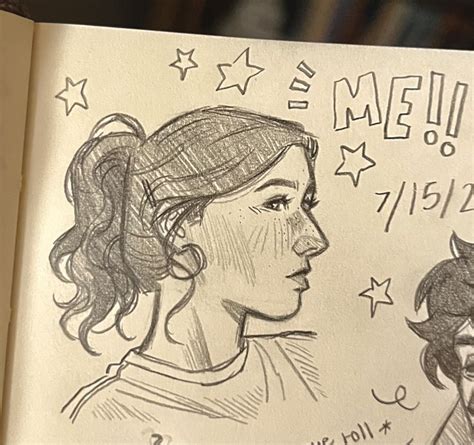 Self Portrait 😋 Cause I Never Draw Myself In 2025 Sketch Book Doodle Art Designs Sketchbook