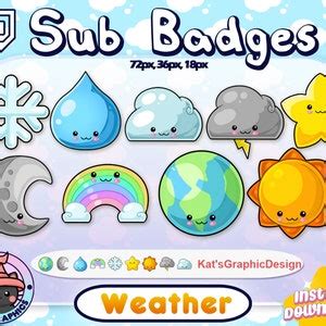Weather Space Twitch Sub Badges Subscriber Badges Bit Badges