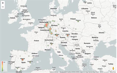 number of patients seen the heatmap shows the number of patients in