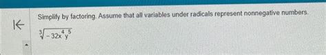 solved simplify by factoring assume that all variables