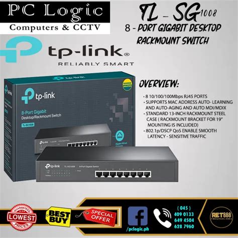 Tp Link Tl Sg1008 8 Port Gigabit Desktop Rackmount Switch Lazada Ph