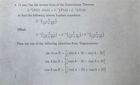 solved 4 4 pts use the inverse form of the convolution