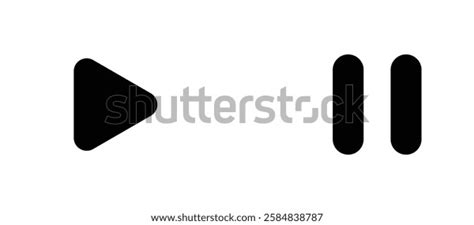Play Pause Buttons Simple Black White Stock Vector Royalty Free 2584838787 Shutterstock