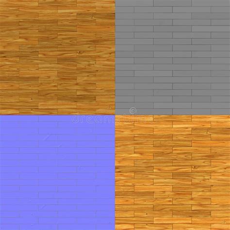 seamless parquet texture bump map diffuse map and normal map for 3d
