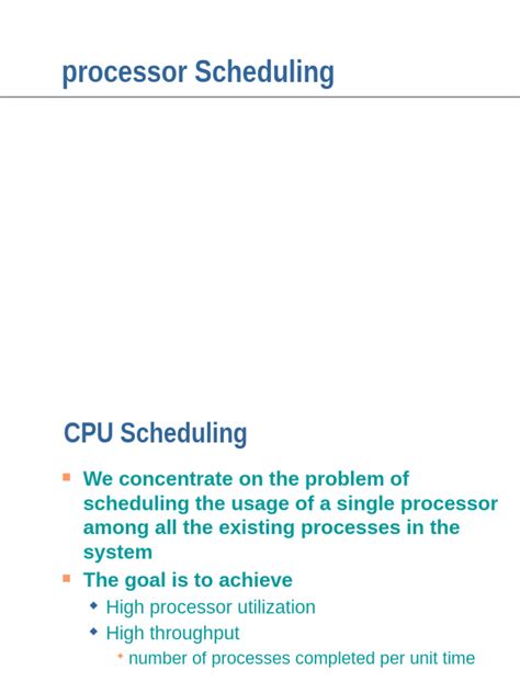 Processor Scheduling Pdf Scheduling Computing Process Computing
