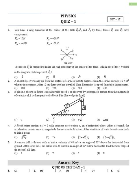 Set 17 Quiz 1 Physics Quiz Vidyapeeth Gulhan Jha Sir And Mr Sir Kazim Pdf Download Free Pdf