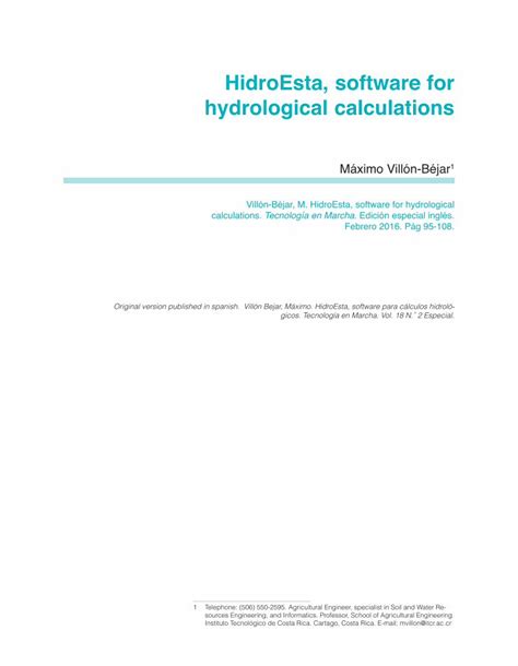 Pdf Hidroesta Software For Hydrological Calculations Dokumen Tips