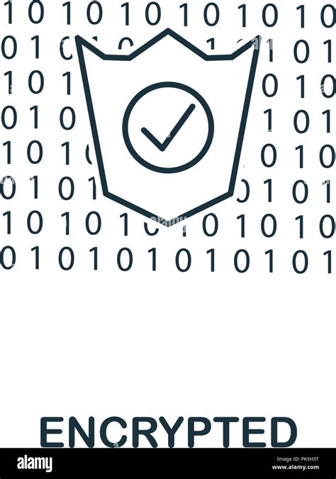 Encrypted Outline Icon Monochrome Style Design From Crypto Currency Collection Ui Pixel