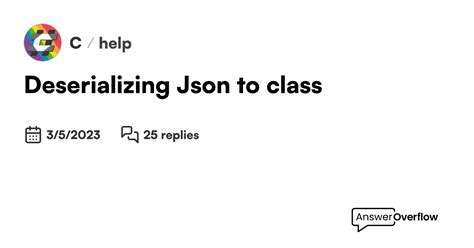 Deserializing Json To Class C