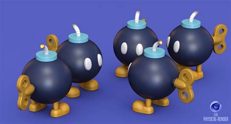 Bob Omb Activos De Bomb Super Mario Modelo 3d 34 Obj Fbx C4d Free3d