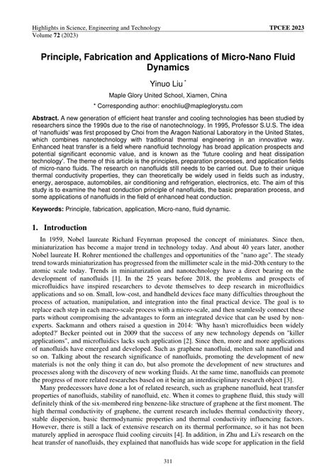 Pdf Principle Fabrication And Applications Of Micro Nano Fluid Dynamics