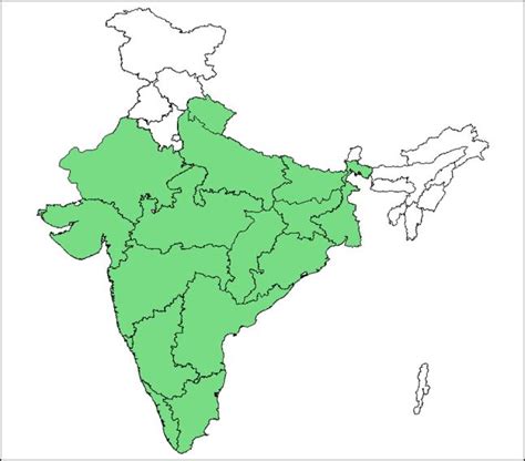 Geo Distribution Map For Pterocarpus Marsupium Roxb In India Ved Dk