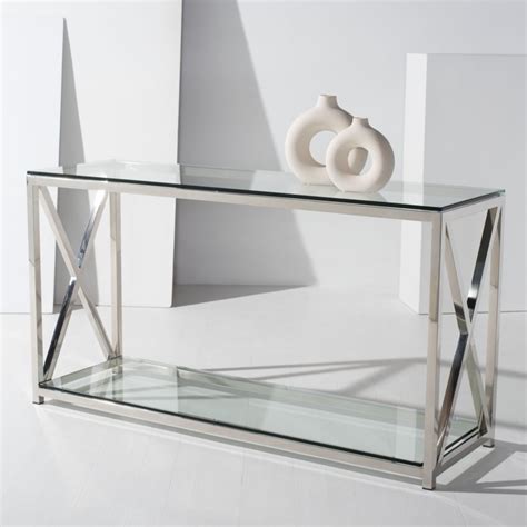 Glass And Chrome Console Table Ideas On Foter