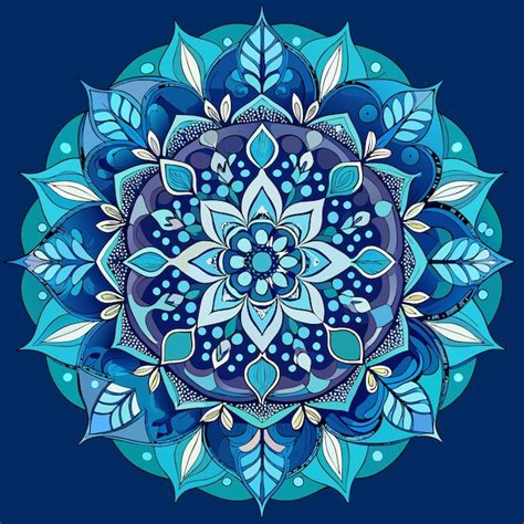 43000 Blue Flower Mandala Pictures