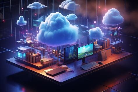 Premium Ai Image Iot 3d Cloud Computing Hosting Technology With