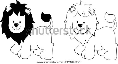 라이온 클리파트 흑백 색상 스톡 벡터로열티 프리 2191846221 Shutterstock