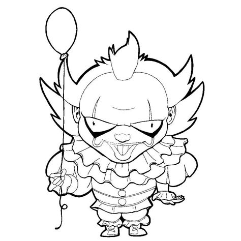 Il Piccolo E Divertente Pennywise Da Colorare Scarica Stampa O Colora