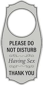 Amazon Com Signs ByLITA Please Do Not Disturb Having Sex Thank You Door Hanger Light Grey