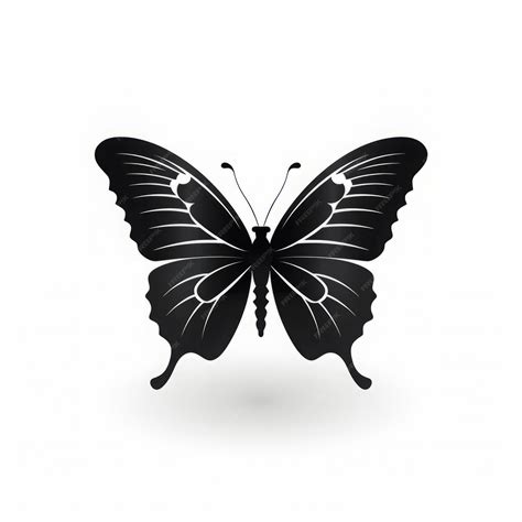 Premium Photo Silhouette Of A Butterfly On A White Background