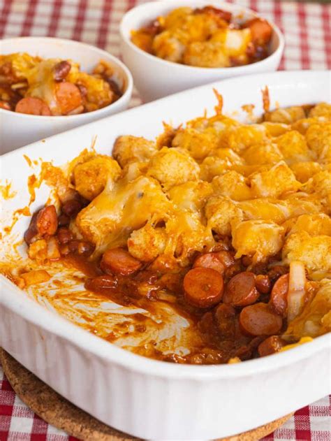 Chili Cheese Dog Tater Tot Casserole Recipe Easy Casserole Recipes