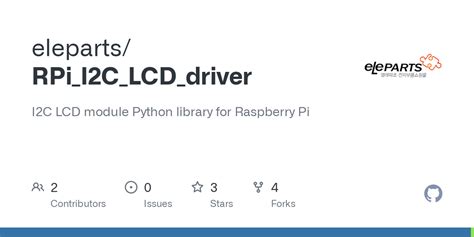 github eleparts rpi i2c lcd driver i2c lcd module python library for raspberry pi