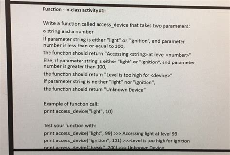 Solved Function In Class Activity 1 Write A Function