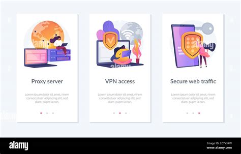 Secure Internet Access App Interface Template Stock Vector Image And Art